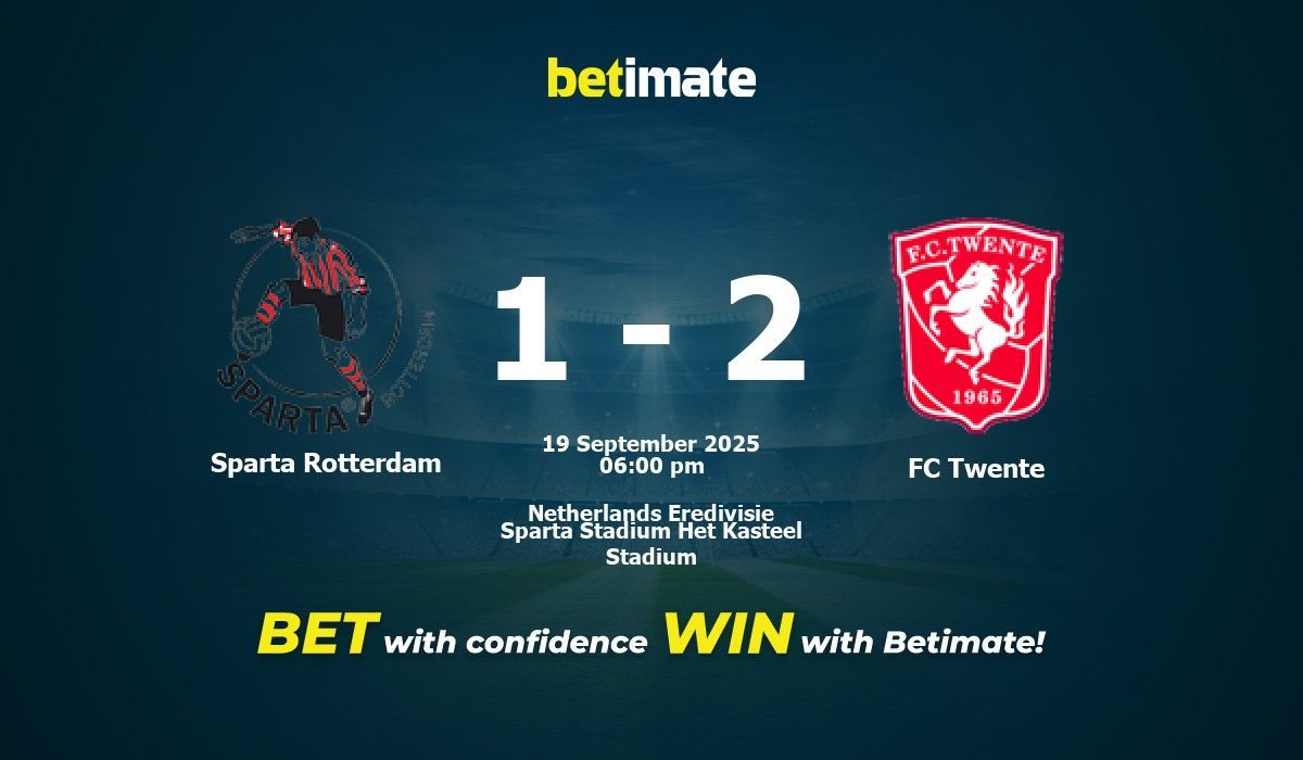 Sparta Rotterdam vs FC Twente Prediction, Odds & Betting Tips 09/19/2025