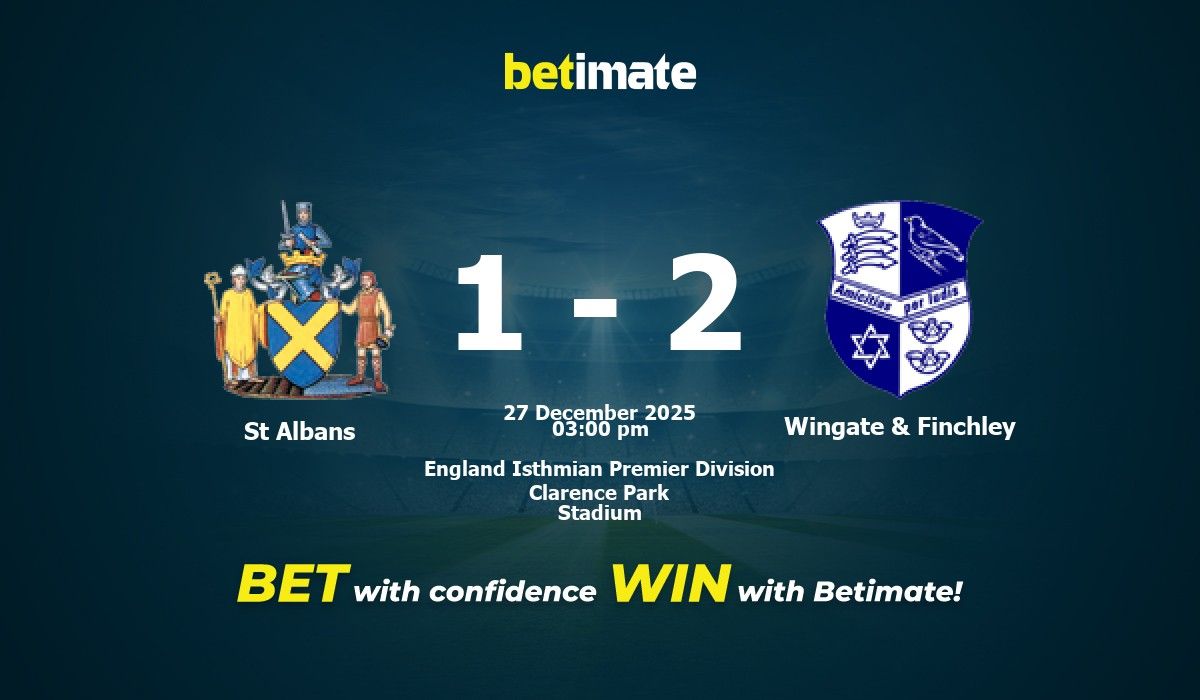 St Albans vs Wingate & Finchley Prediction, Odds & Betting Tips 12/27/2025