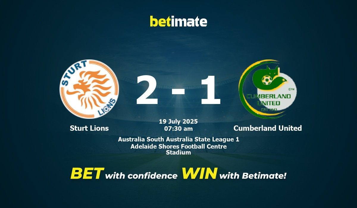 Sturt Lions vs Cumberland United Prediction, Odds & Betting Tips 07/19/2025