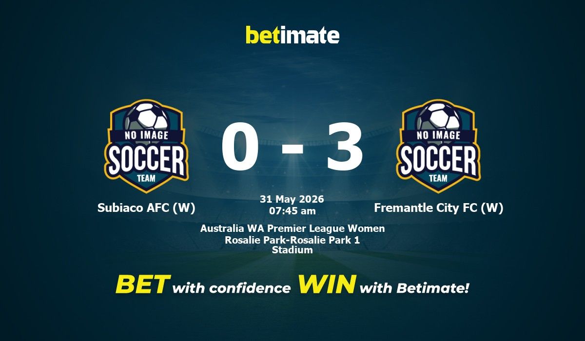 Subiaco AFC (W) vs Fremantle City FC (W) Prediction, Odds & Betting ...