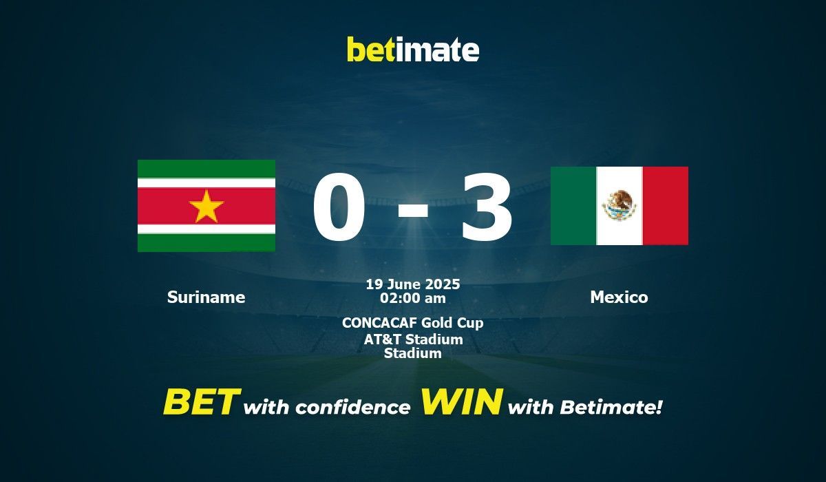 Suriname vs Mexico Prediction, Odds & Betting Tips 06/19/2025