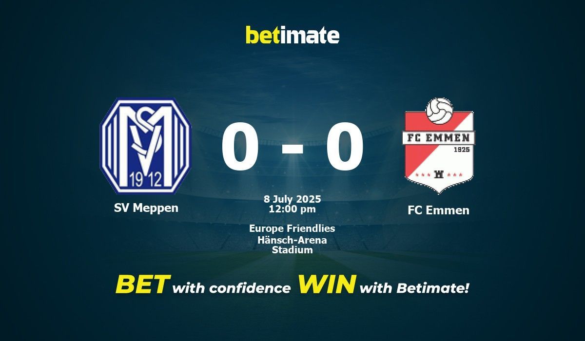 SV Meppen vs FC Emmen Prediction, Odds & Betting Tips 07/08/2025