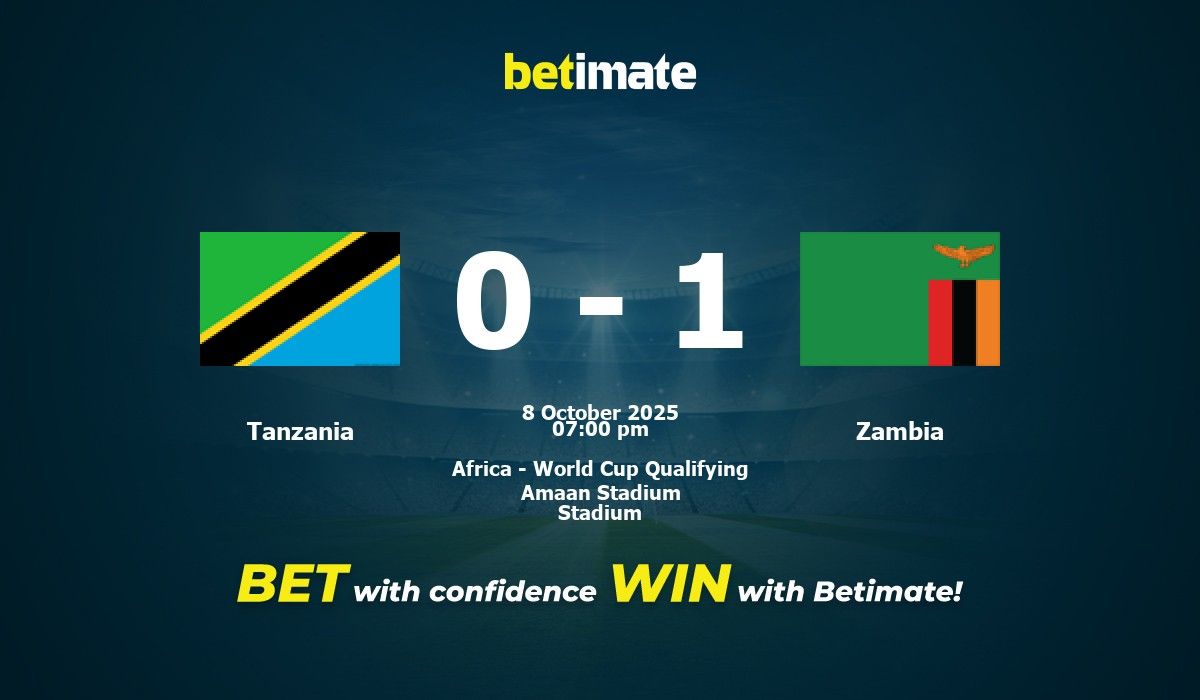 Tanzania vs Zambia Prediction, Odds & Betting Tips 10/08/2025