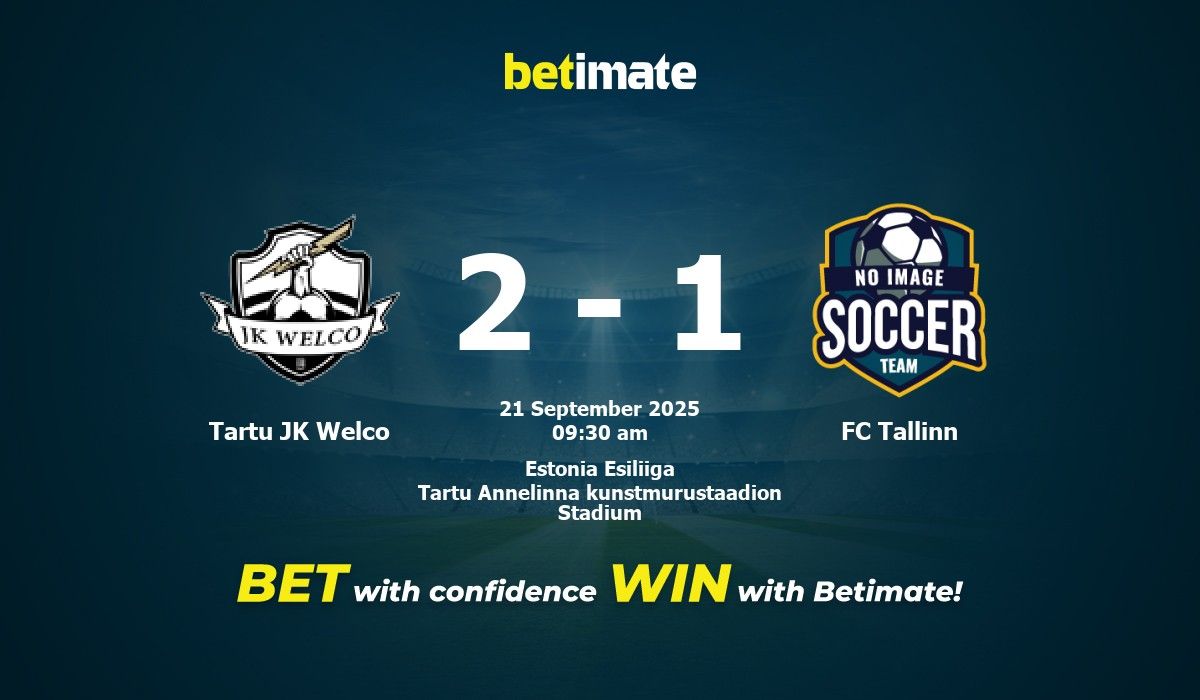 Tartu JK Welco vs FC Tallinn Prediction, Odds & Betting Tips 09/21/2025