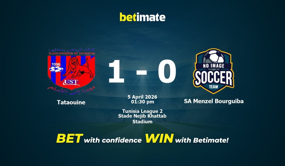 Tataouine vs SA Menzel Bourguiba Prediction, Odds & Betting Tips 04/05/2026