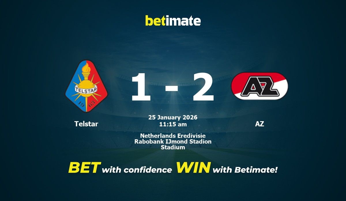 Telstar vs AZ Prediction, Odds & Betting Tips 01/25/2026