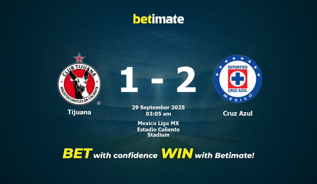 Tijuana vs Cruz Azul Prediction, Odds & Betting Tips 09/29/2025