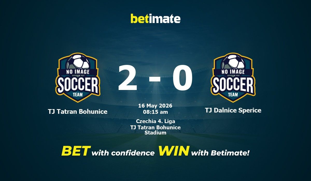 TJ Tatran Bohunice vs TJ Dalnice Sperice Prediction, Odds & Betting ...
