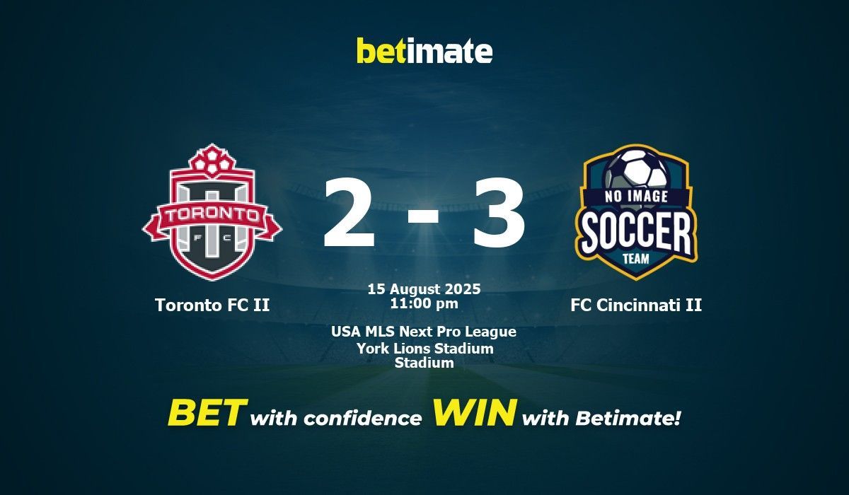 Toronto FC II vs FC Cincinnati II Prediction, Odds & Betting Tips 08/15/2025