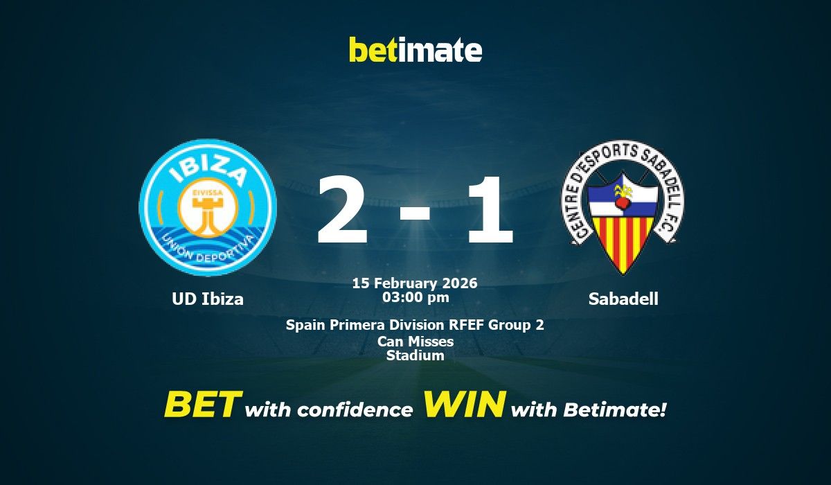 UD Ibiza vs Sabadell Prediction, Odds & Betting Tips 02/15/2026