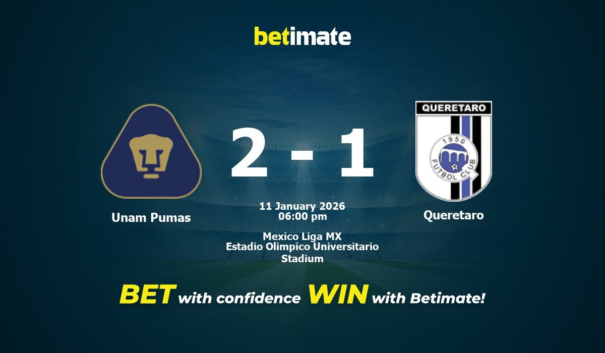 Unam Pumas vs Queretaro Prediction, Odds & Betting Tips 01/11/2026