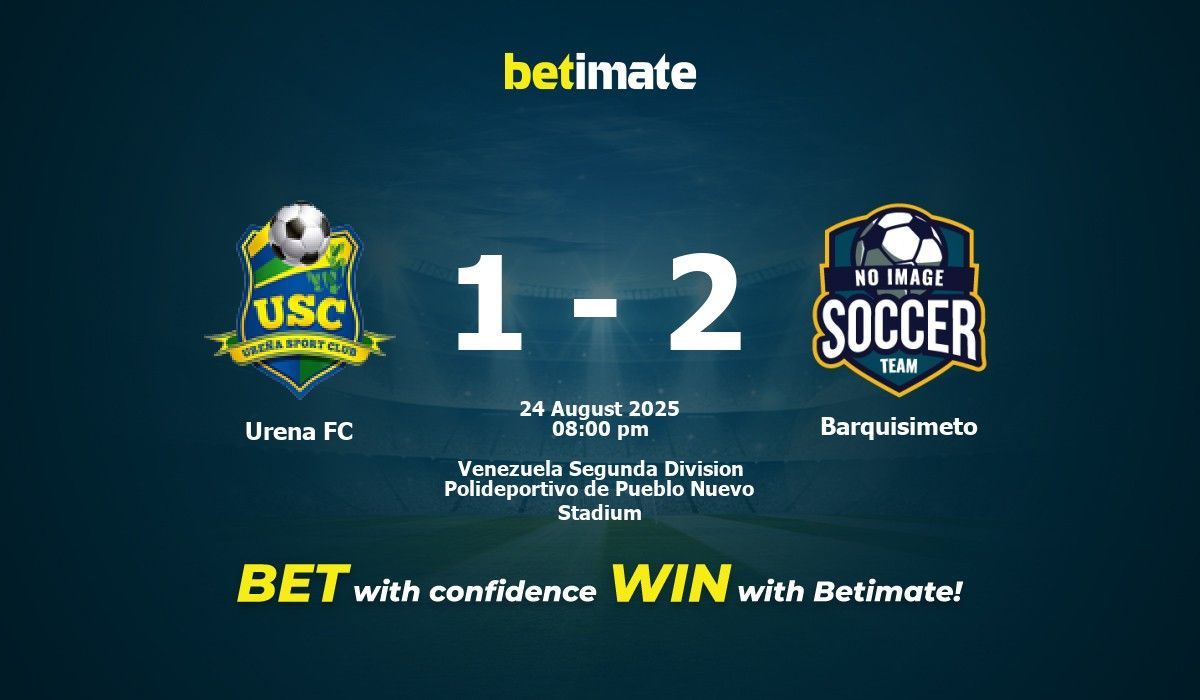 Urena FC vs Barquisimeto Prediction, Odds & Betting Tips 08/24/2025