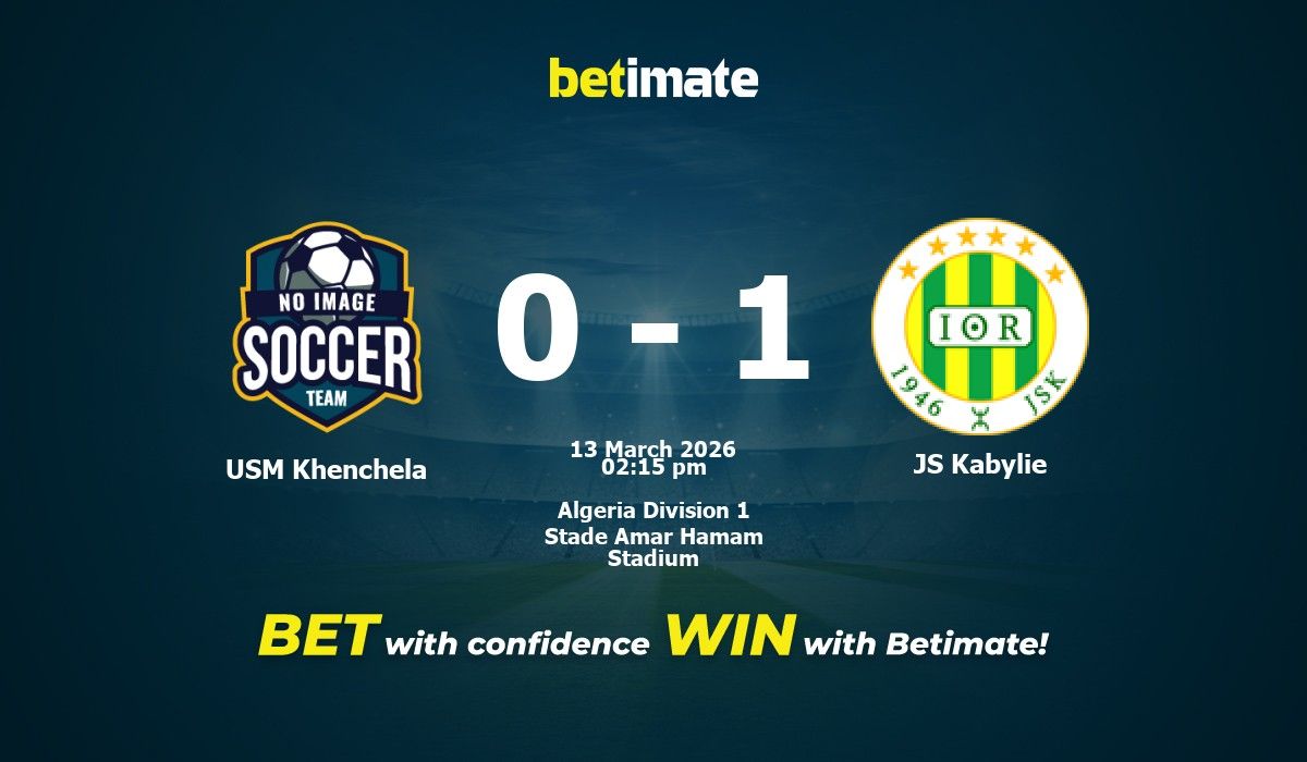 USM Khenchela vs JS Kabylie Prediction, Odds & Betting Tips 03/13/2026