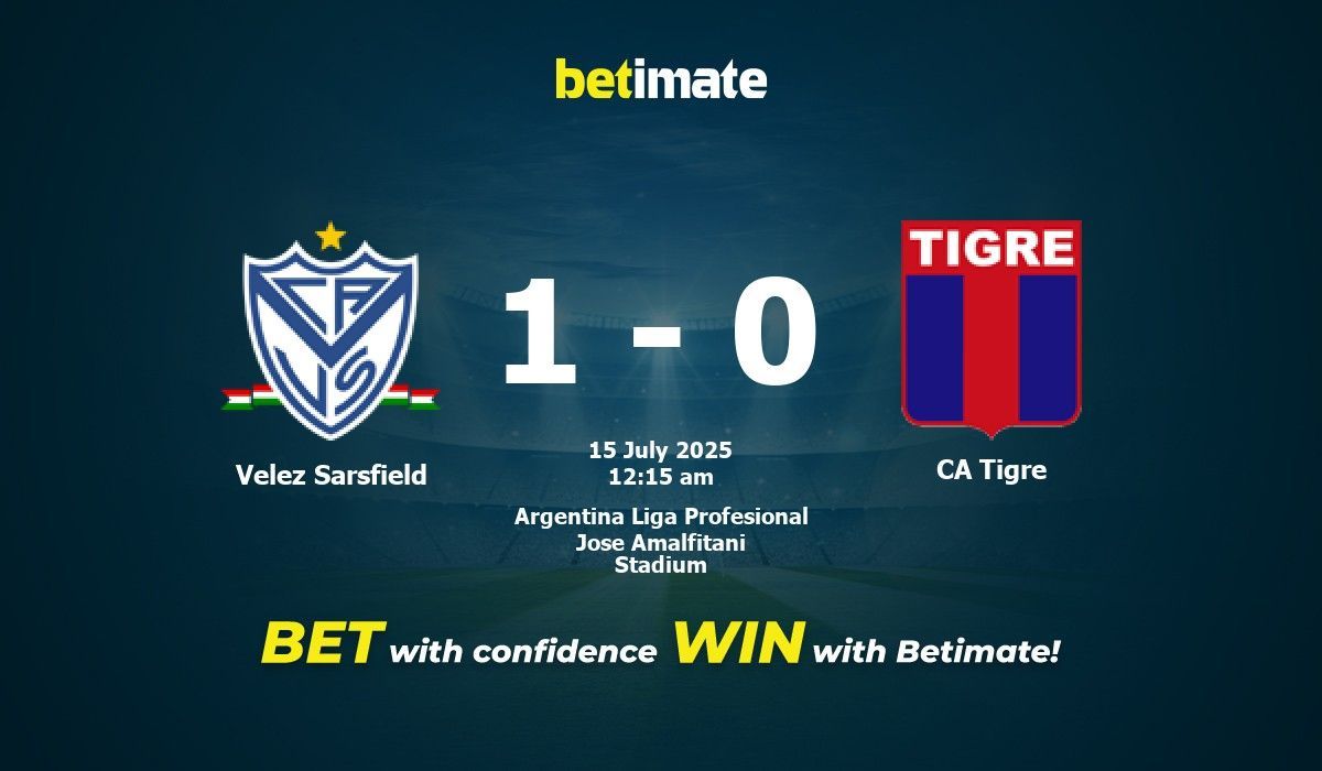 Velez Sarsfield vs CA Tigre Prediction, Odds & Betting Tips 07/15/2025