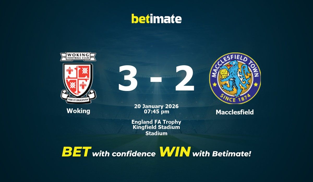 Woking vs Macclesfield Prediction, Odds & Betting Tips 01/20/2026