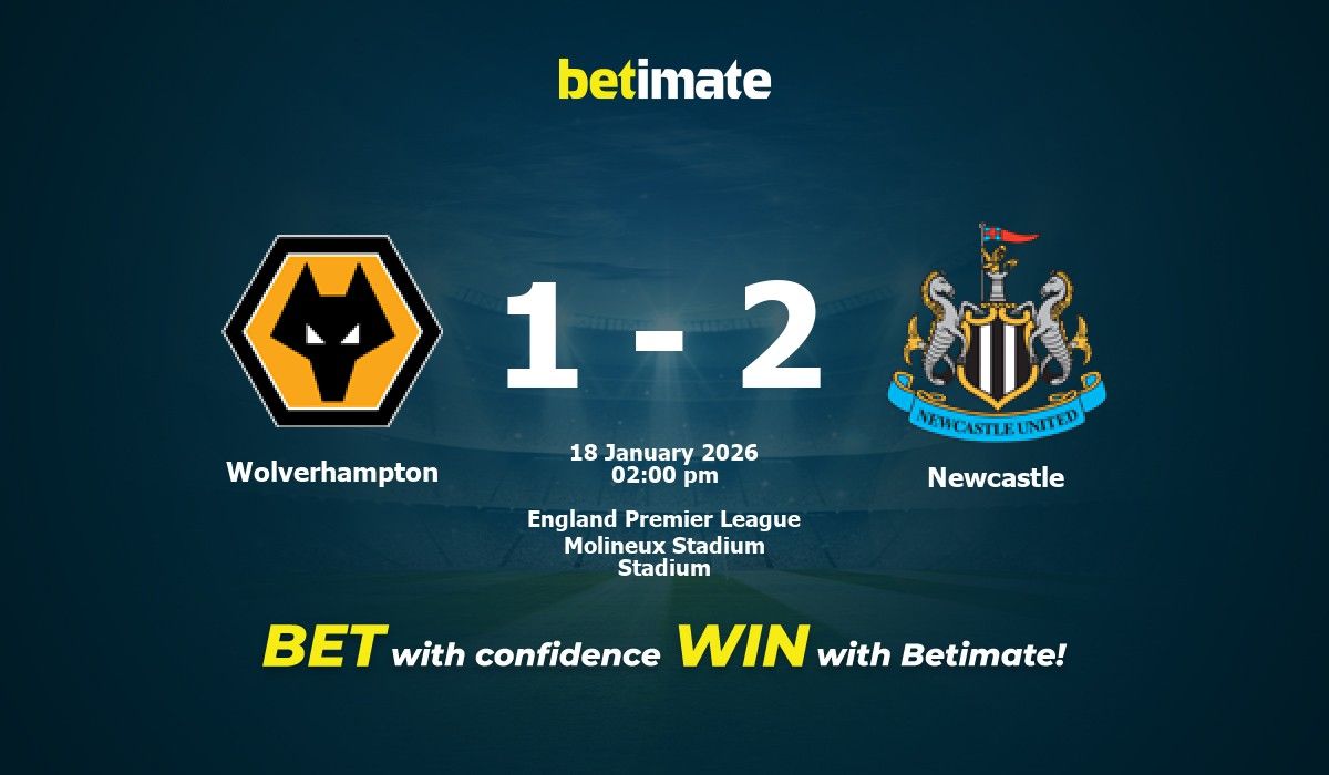 Wolverhampton vs Newcastle Prediction, Odds & Betting Tips 01/18/2026