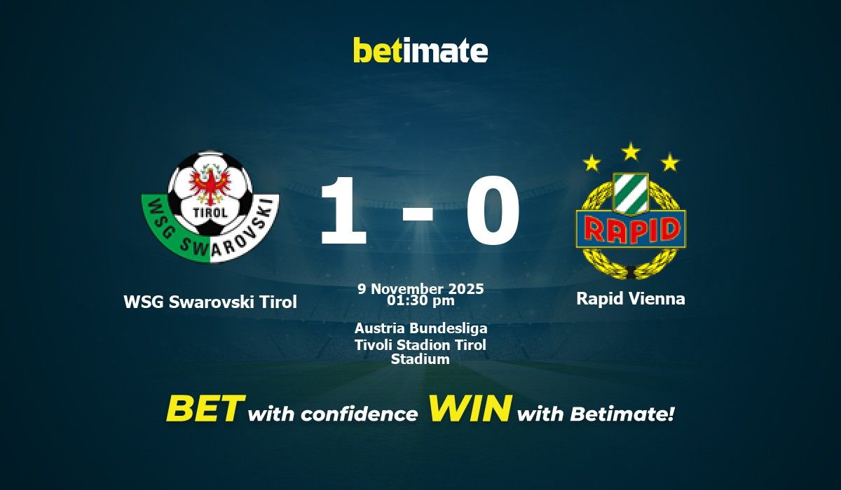 WSG Swarovski Tirol vs Rapid Vienna Prediction, Odds & Betting Tips 11 ...