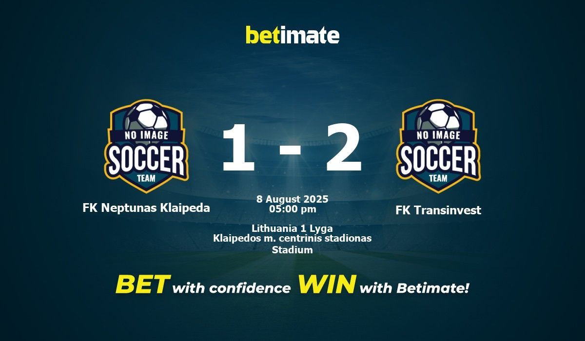 FK Neptunas Klaipeda vs. FK Transinvest: Pronóstico, cuotas y pronósticos de apuestas (08/08/2025)