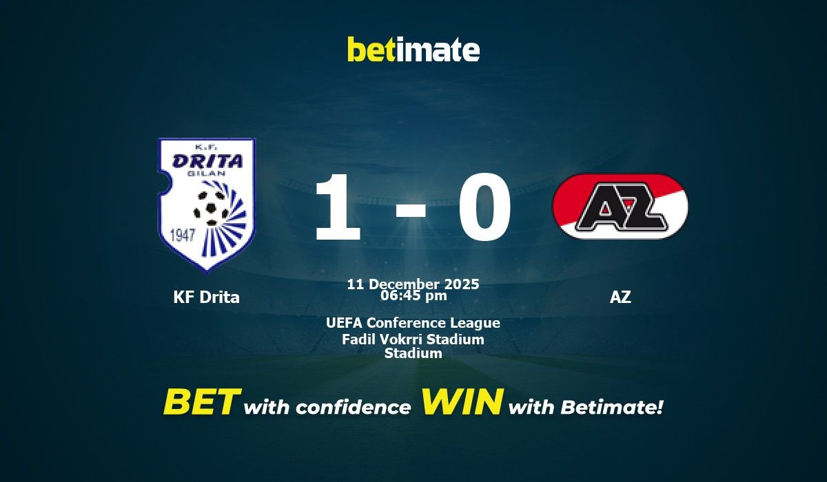 KF Drita vs AZ: Pronóstico, cuotas y consejos de apuestas (11/12/2025)