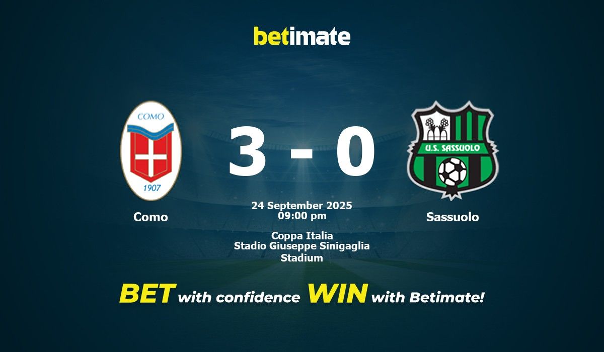Como vs. Sassuolo Ennuste, Kertoimet ja Vedonlyöntivihjeet 24.09.2025