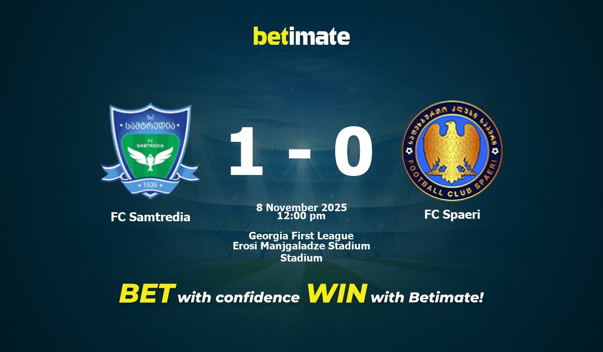 FC Samtredia vs. FC Spaeri Ennuste, Kertoimet ja Vedonlyöntivihjeet 11. ...