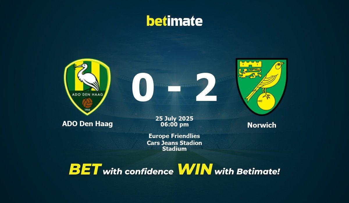 ADO Den Haag vs Norwich Prédiction, cotes et conseils de paris 25/07/2025