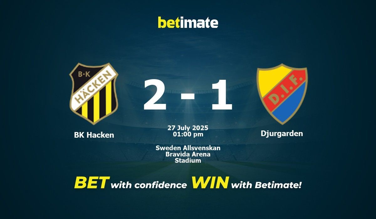 Pronostic, cotes et conseils de paris BK Hacken vs Djurgarden (27/07/2025)