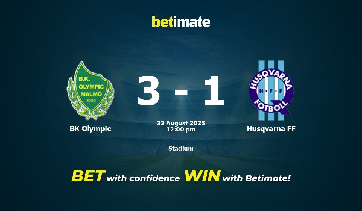 Pronostic, cotes et conseils de paris BK Olympic vs Husqvarna FF (23/08 ...