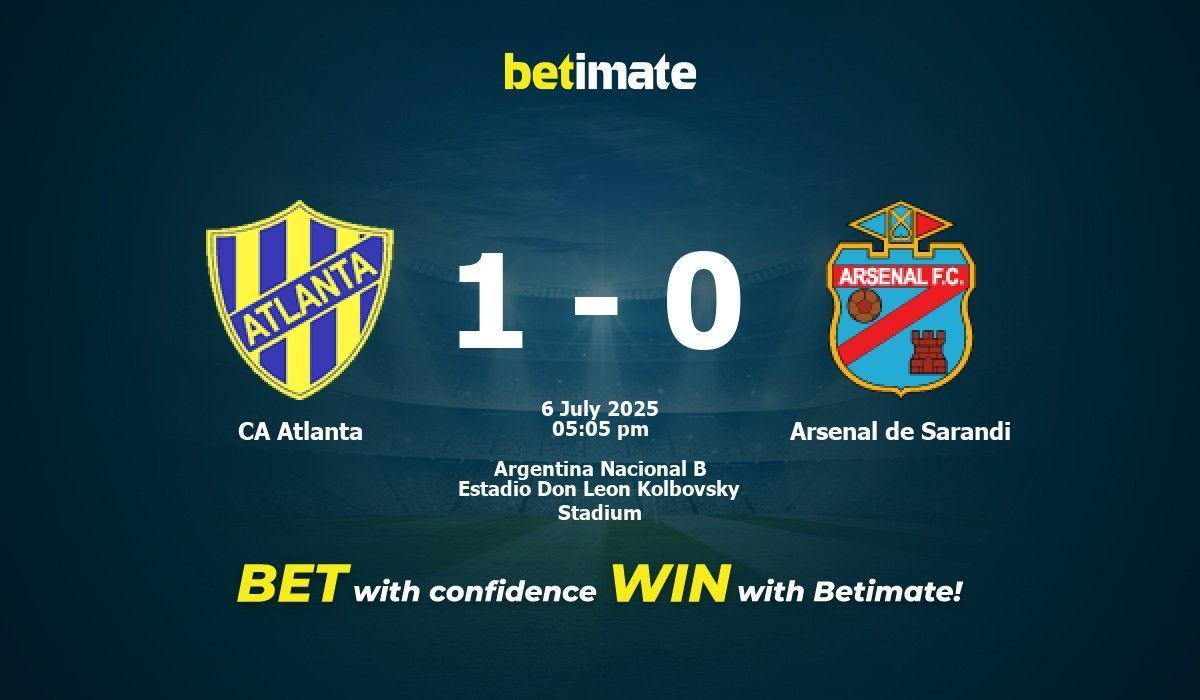 Pronostic, cotes et conseils de paris CA Atlanta vs Arsenal de Sarandi ...