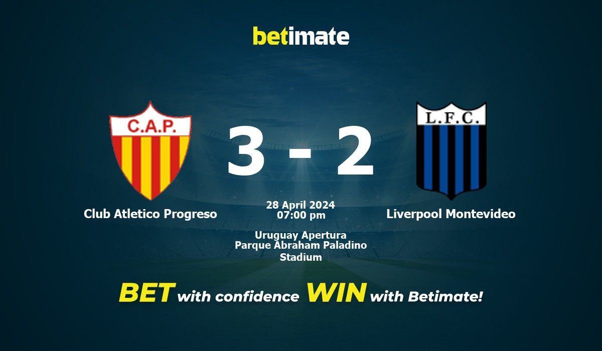 Club Atletico Progreso vs Liverpool Montevideo Prédiction, cotes et ...