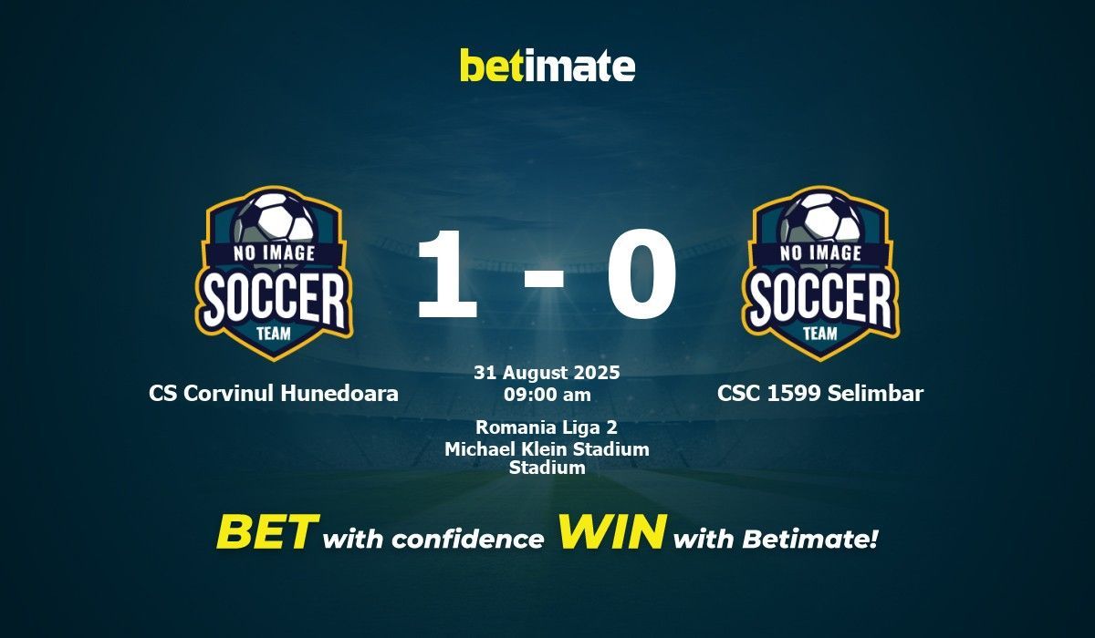 CS Corvinul Hunedoara vs CSC 1599 Selimbar Prédiction, cotes et ...