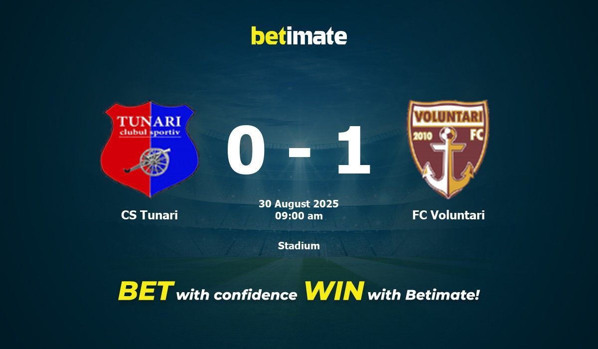 Pronostic, cotes et conseils de paris CS Tunari vs FC Voluntari (30/08 ...