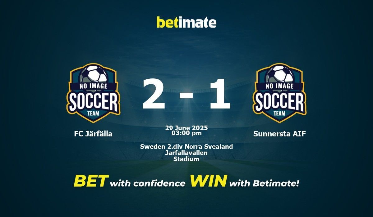 FC Järfälla vs Sunnersta AIF Prédiction, cotes et conseils de paris 29 ...