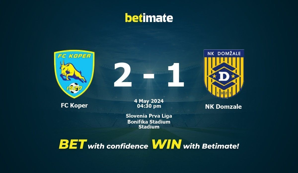 FC Koper vs NK Domzale Prédiction, cotes et conseils de paris 04/05/2024