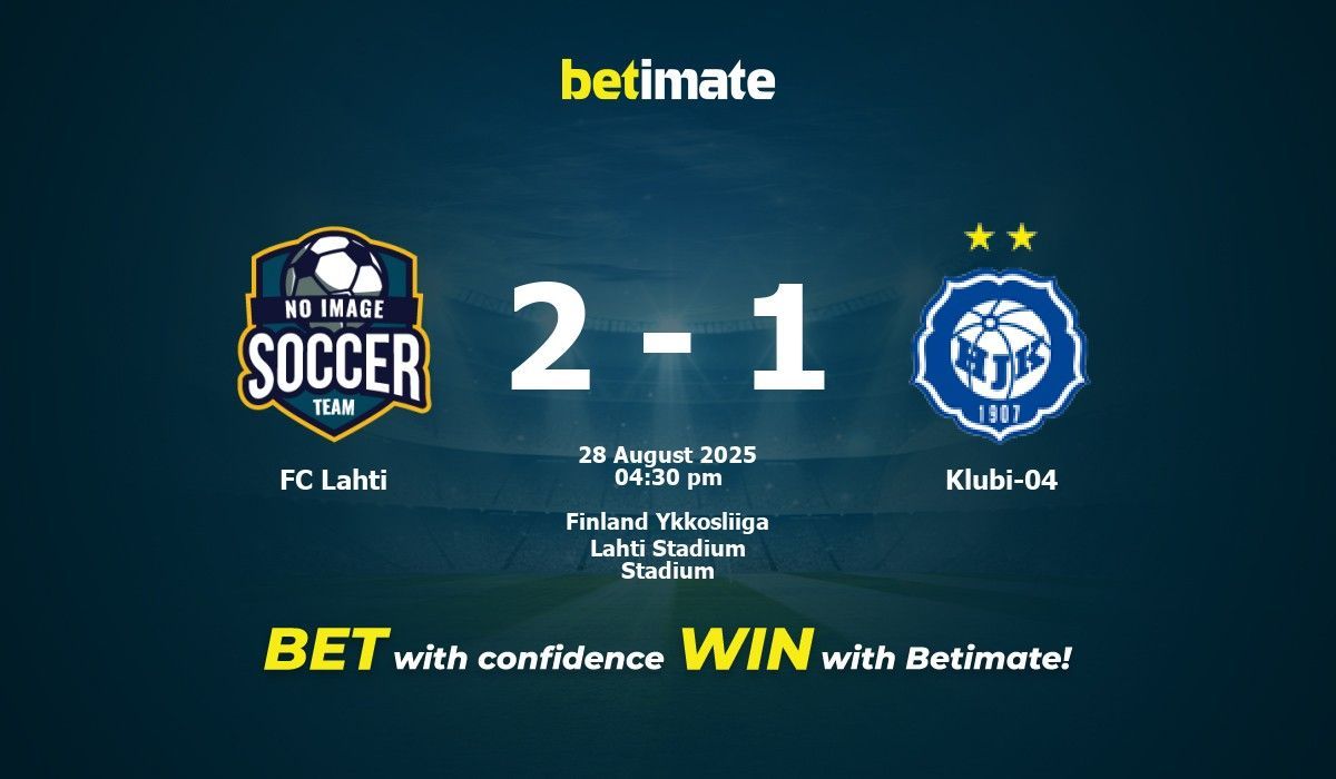Pronostic, cotes et conseils de paris FC Lahti vs Klubi-04 (28/08/2025)