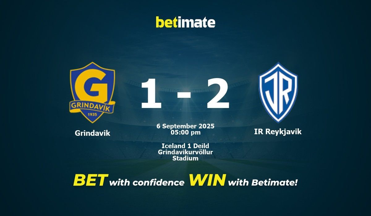 Grindavik vs IR Reykjavik Prédiction, cotes et conseils de paris 06/09/2025