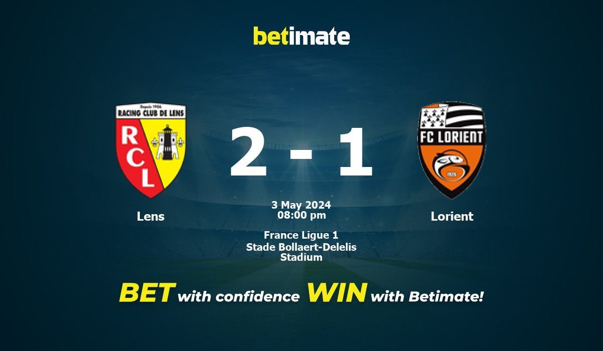 Lens vs Lorient Prédiction, cotes et conseils de paris 03/05/2024