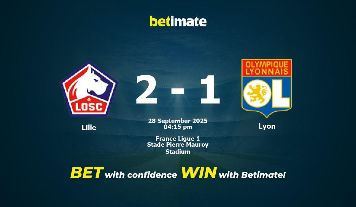 Pronostic, cotes et conseils de paris Lille vs Lyon (28/09/2025)