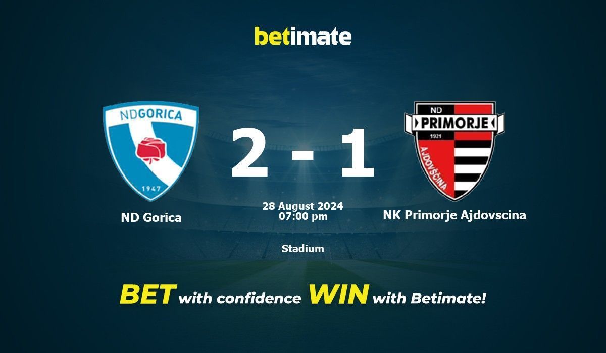 ND Gorica vs NK Primorje Ajdovscina Prédiction, cotes et conseils de ...