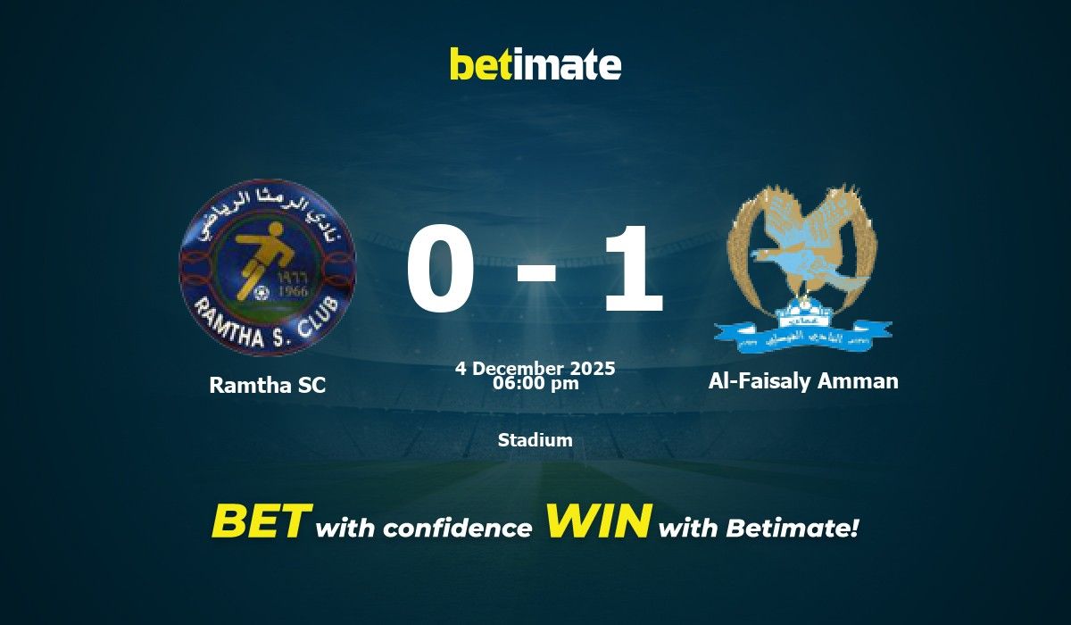 Pronostic, cotes et conseils de paris pour le match Ramtha SC contre Al ...