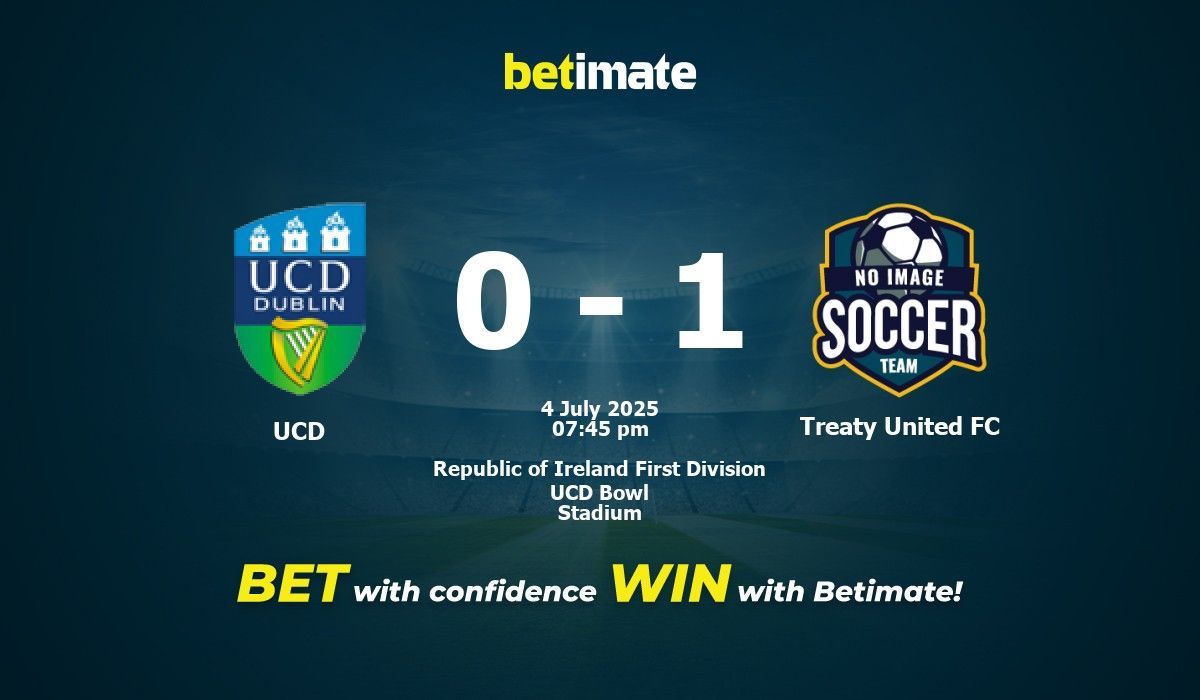 Pronostic, cotes et conseils de paris UCD vs Treaty United FC (07/04/2025)