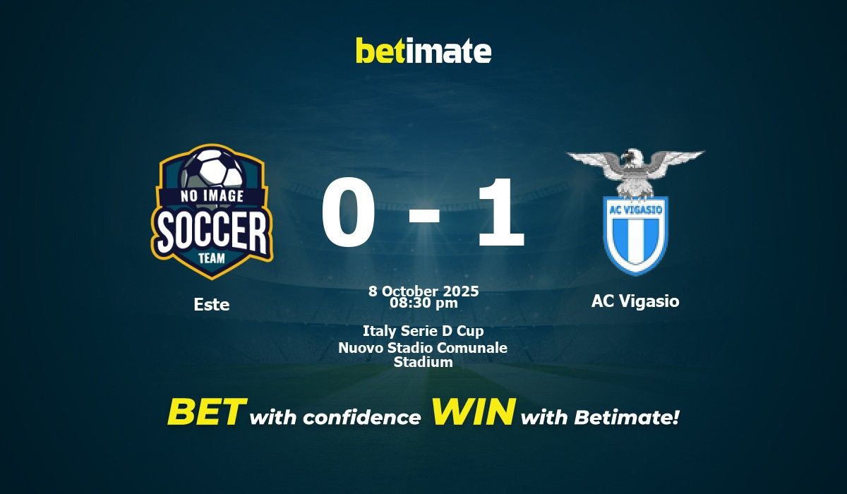 Prediksi, Peluang & Tips Taruhan Este vs AC Vigasio 10/08/2025