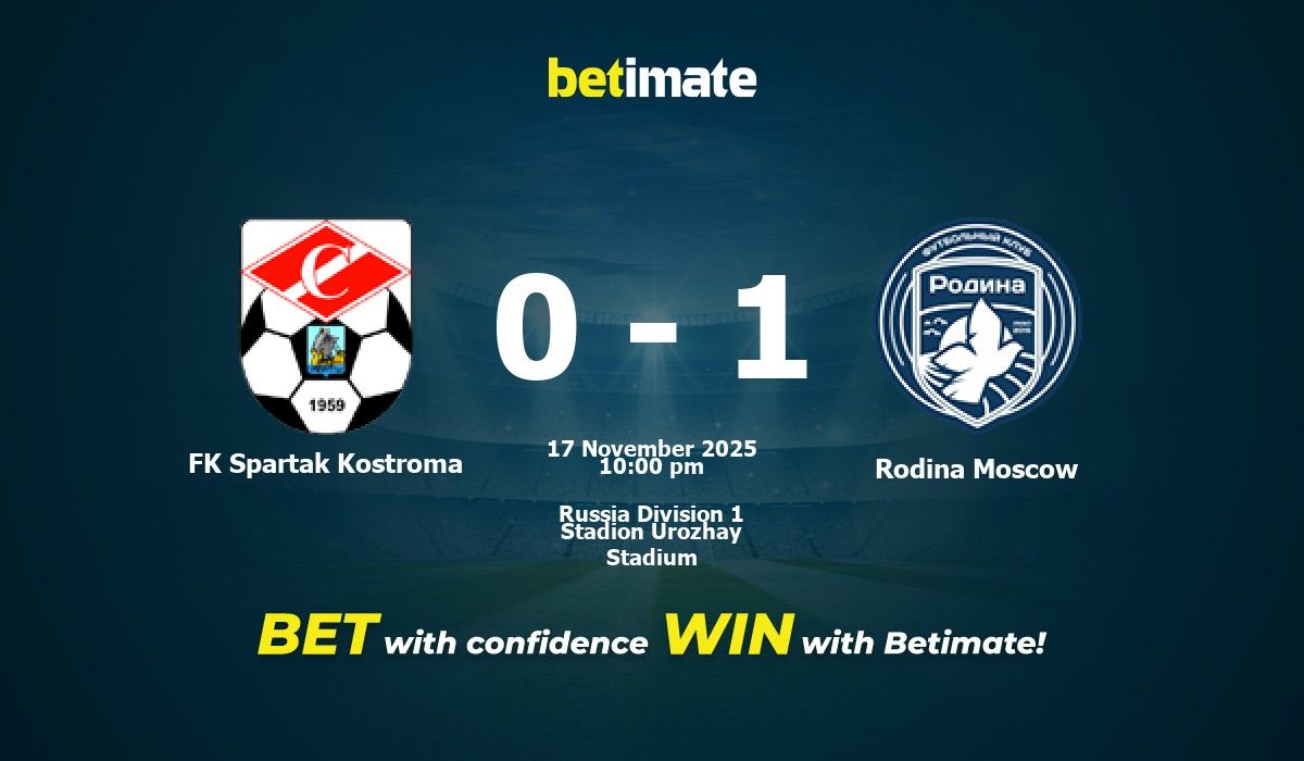Prediksi FK Spartak Kostroma vs Rodina Moscow, Peluang & Tips Taruhan 17/11/2025