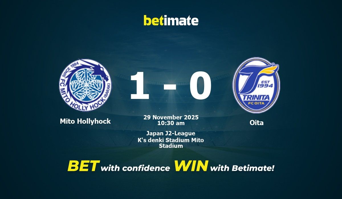 Prediksi, Peluang & Tips Taruhan Mito Hollyhock vs Oita 29/11/2025