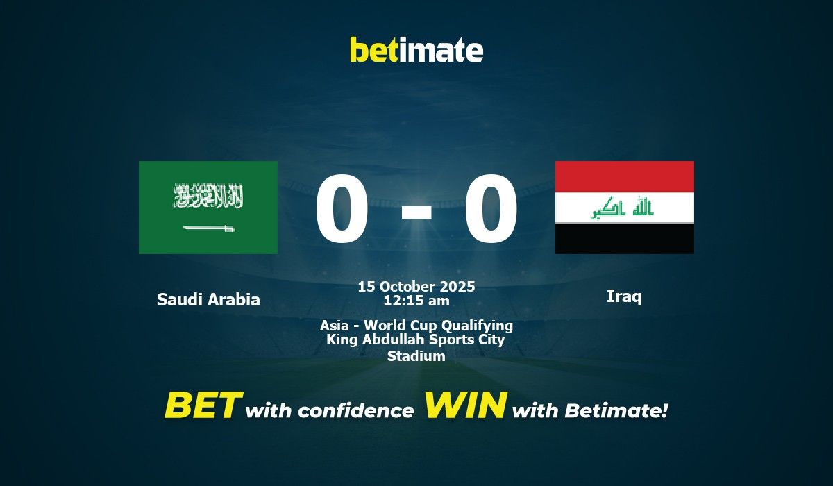 Prediksi, Peluang & Tips Taruhan Arab Saudi vs Irak 14/10/2025