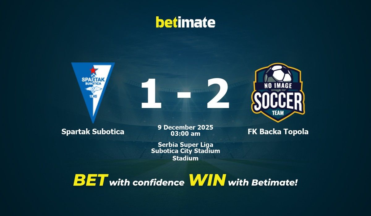 スパルタク・スボティツァ vs FKバッカ・トポラ 予測、オッズ、賭けのヒント 12/08/2025