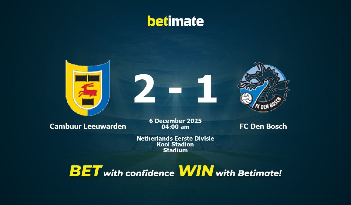 Cambuur Leeuwarden 대 FC Den Bosch 예측, 승률 및 베팅 팁 2025년 5월 12일
