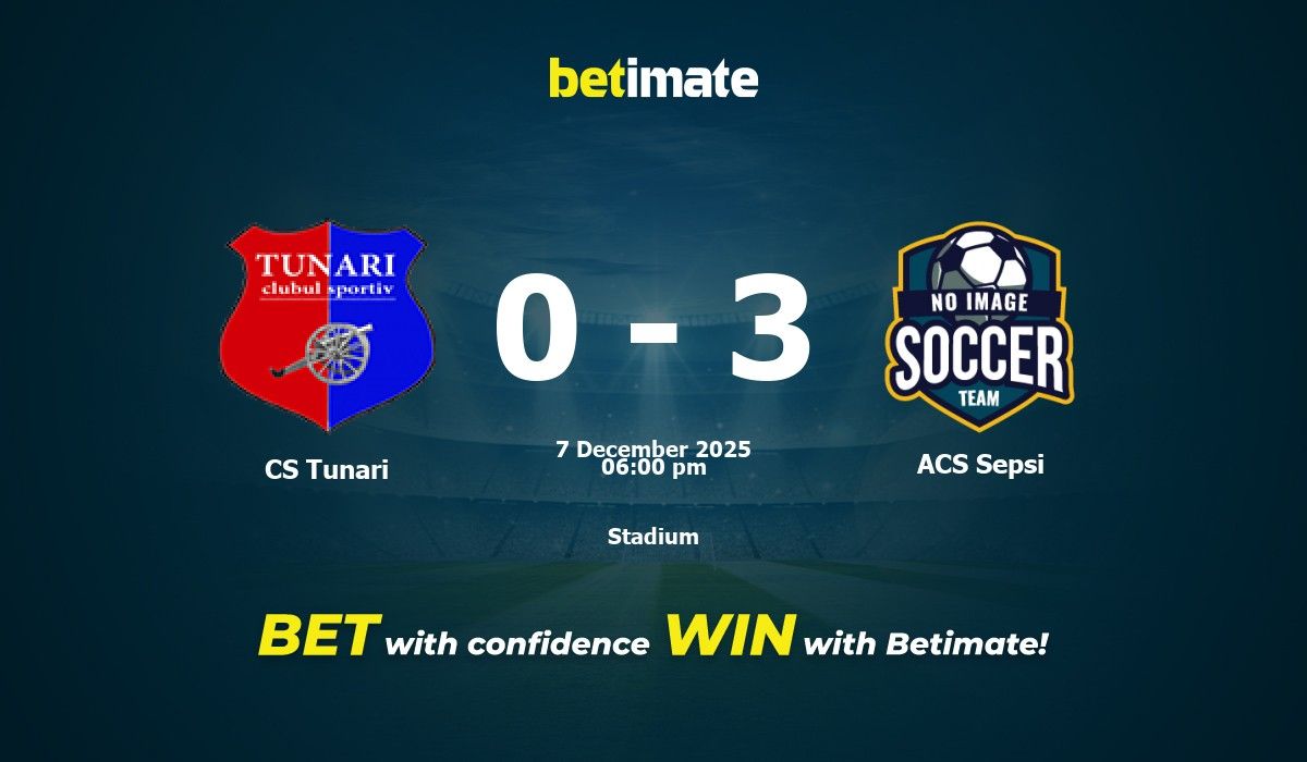 CS Tunari vs ACS Sepsi 경기 예측, 배당률 및 베팅 팁 2025년 12월 7일
