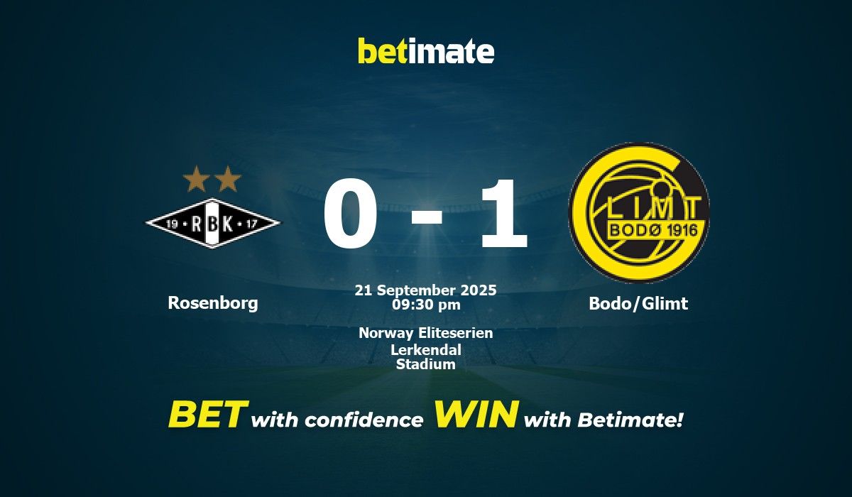 Rosenborg 대 Bodo/Glimt 예측, 승률 및 베팅 팁 2025년 9월 21일
