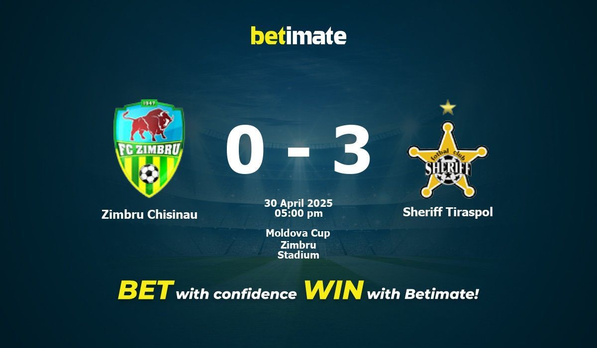 Zimbru Chisinau – Sheriff Tiraspol Prognozy, kursy i typy bukmacherskie ...
